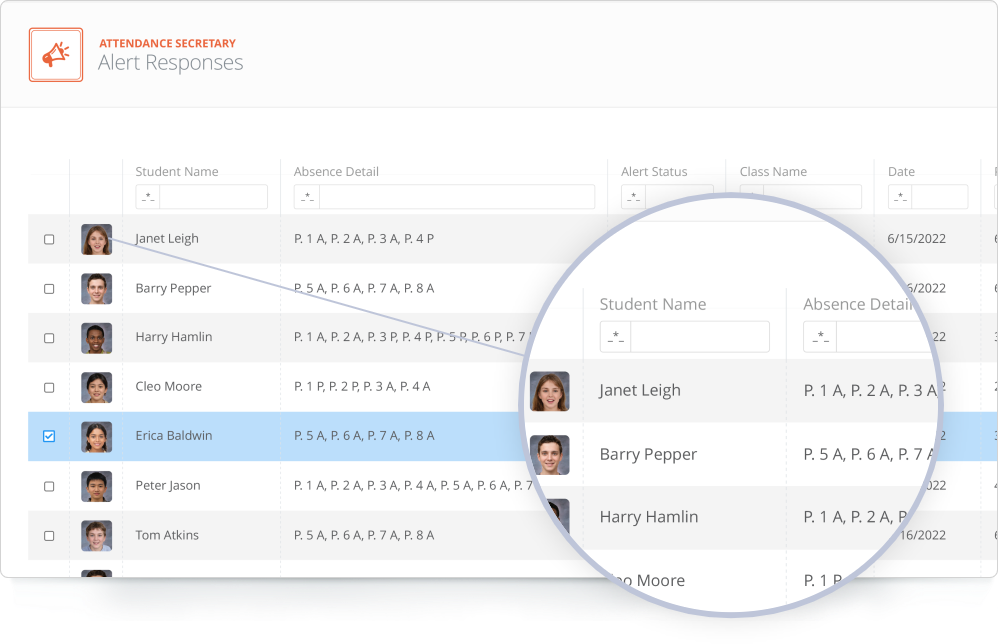 Absence Alerts, by SchoolData.net